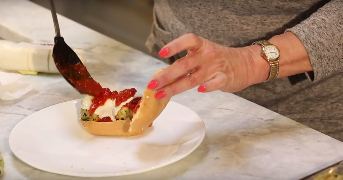 The Best Healthy Meatball Parmesan Hero